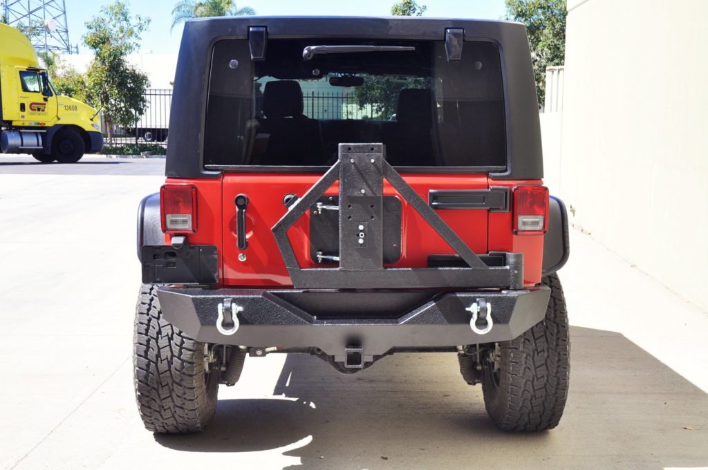 👉DV8 Offroad RBSTTB-02-HKJT Single Action Rear Bumper and Tire Carrier ...